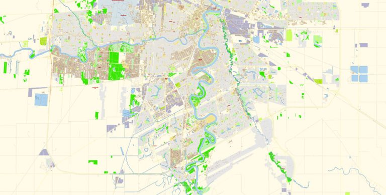 Winnipeg PDF Map Vector Canada Exact City Plan detailed Road Map Adobe ...