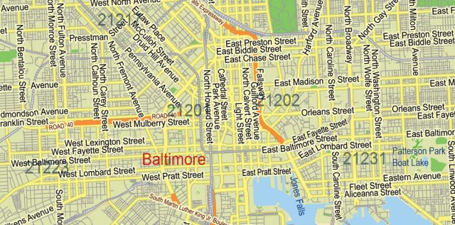 Baltimore Maryland US counties Map Vector Exact City Plan detailed ...