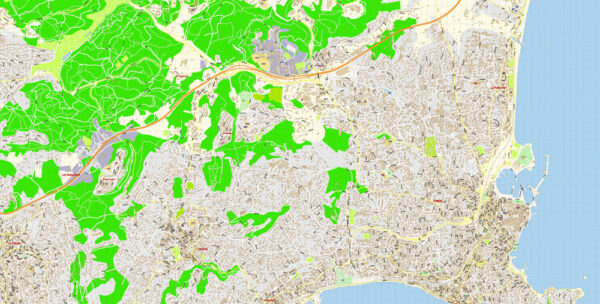 Cannes Area Map PDF Vector France Exact City Plan detailed Street Map ...
