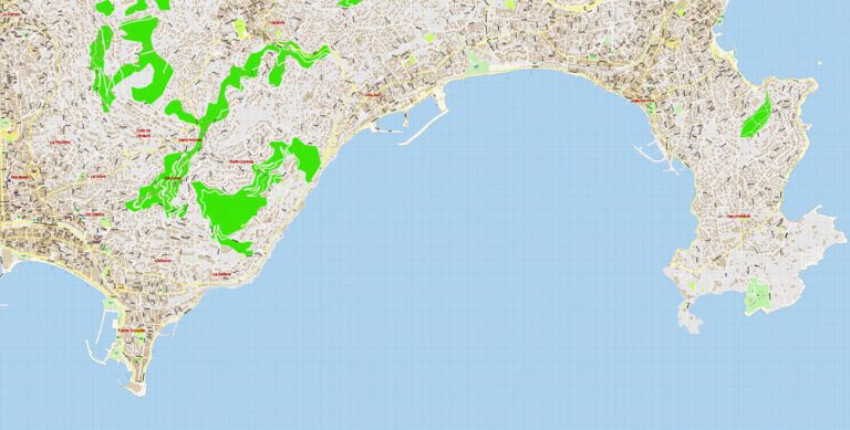 Cannes Area Map PDF Vector France Exact City Plan detailed Street Map ...