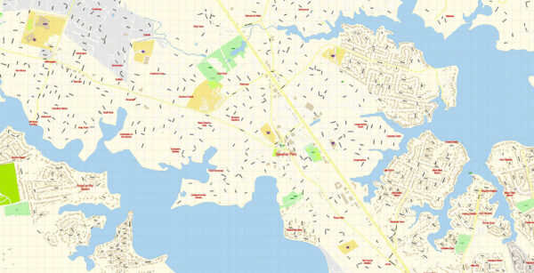 Severna Park + Annapolis Maryland Map Vector Exact City Plan detailed ...