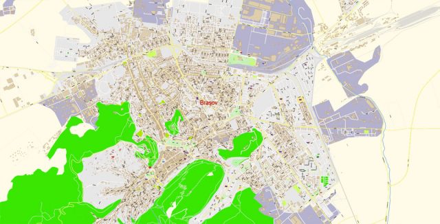 Brasov Romania PDF Map Vector Exact City Plan detailed Street Map Adobe ...