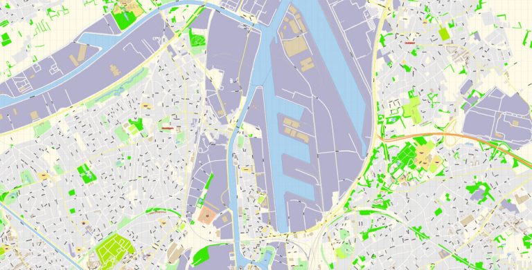 Ghent Belgium Map Vector Exact City Plan detailed Street Map Adobe ...