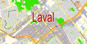 Laval Quebec Canada Map Vector Exact City Plan low detailed Street Map ...