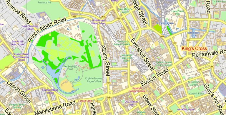 London Center Map Vector UK Exact City Plan low detailed Street Map ...