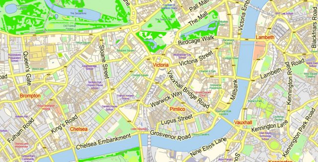 London Center PDF Map Vector UK Exact City Plan low detailed Street Map ...