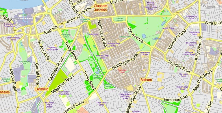 London Center PDF Map Vector UK Exact City Plan low detailed Street Map ...