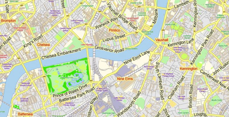 London Center PDF Map Vector UK Exact City Plan low detailed Street Map ...