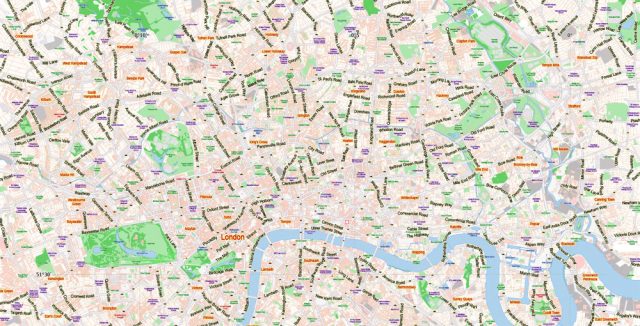 London Center Map Vector UK Exact City Plan Street Map Rose Adobe ...