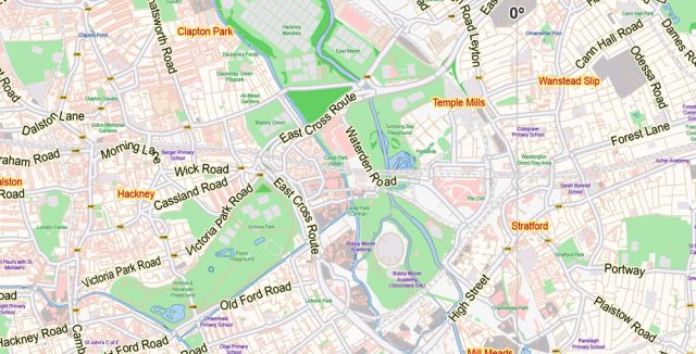 London Center PDF Map Vector UK Exact City Plan Street Map Rose Adobe ...