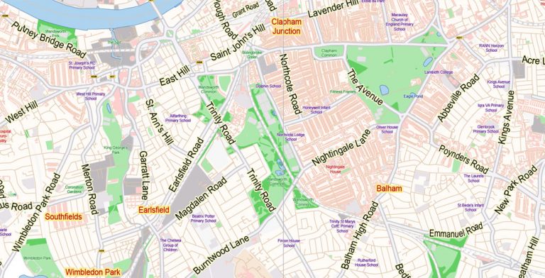 London Center Map Vector UK Exact City Plan Street Map Rose Adobe ...