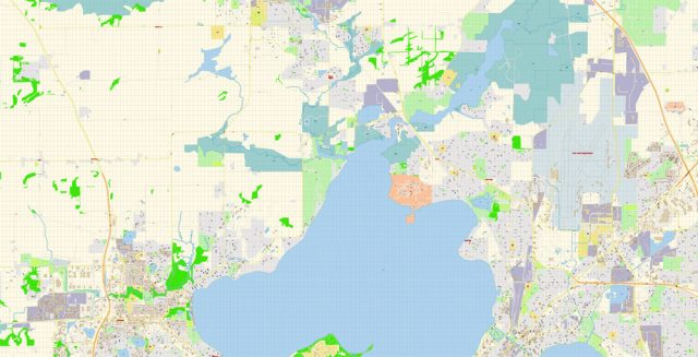 Madison Wisconsin Map Vector Exact City Plan detailed Street Map Adobe ...