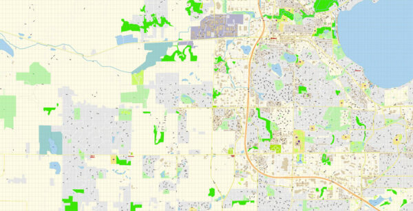 Madison Wisconsin Map Vector Exact City Plan detailed Street Map Adobe ...