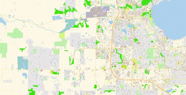 Madison Wisconsin Map Vector Exact City Plan detailed Street Map Adobe ...