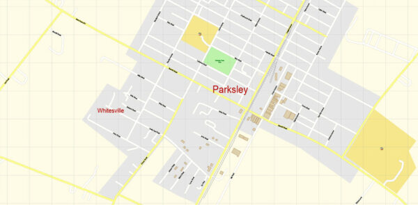 Onancock Vector Map area Virginia US detailed City Plan full editable Adobe Illustrator Street ...