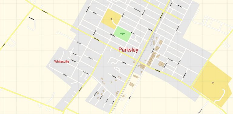Onancock Vector Map area Virginia US detailed City Plan full editable ...