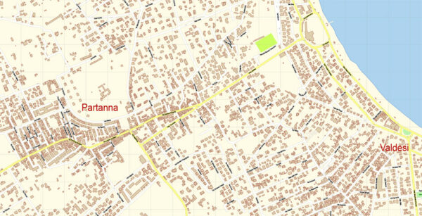 Palermo Italy Map Vector Exact City Plan detailed Street Map Adobe ...