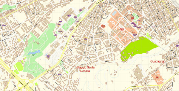 Palermo Italy Map Vector Exact City Plan detailed Street Map Adobe ...