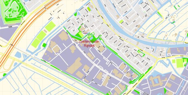 Leiden Map Vector Netherlands Exact City Plan detailed Street Map Adobe ...