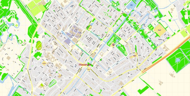 Leiden Map PDF Vector Netherlands Exact City Plan detailed Street Map ...