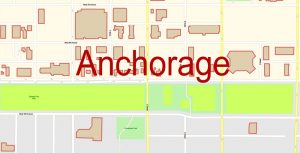 Anchorage Alaska US Map Vector Exact City Plan detailed Street Map ...