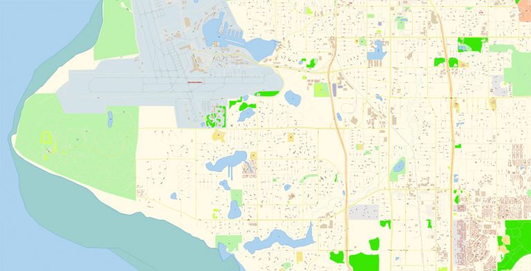 Anchorage Alaska US Map Vector Exact City Plan detailed Street Map ...
