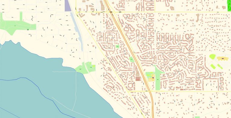 Anchorage Alaska US Map Vector Exact City Plan detailed Street Map ...
