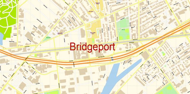 Bridgeport PDF Map Vector Connecticut Exact City Plan detailed Street ...