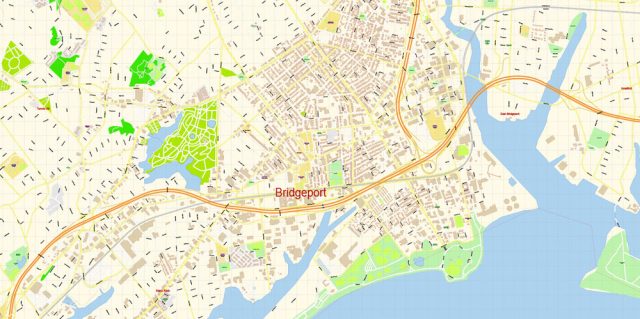 Bridgeport PDF Map Vector Connecticut Exact City Plan detailed Street ...