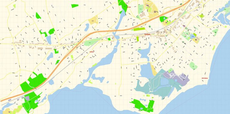 Bridgeport PDF Map Vector Connecticut Exact City Plan detailed Street ...