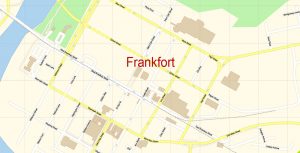 Frankfort PDF Map Vector Exact City Plan Kentucky detailed Street Map ...