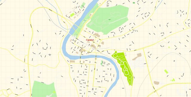 Frankfort PDF Map Vector Exact City Plan Kentucky detailed Street Map ...