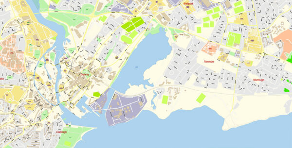 Galway PDF Map Vector Ireland Exact City Plan detailed Street Map ...