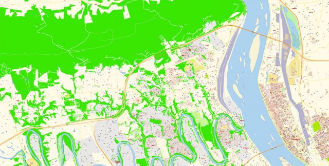 Harrisburg Metro Area Map Vector Exact City Plan Pennsylvania US ...