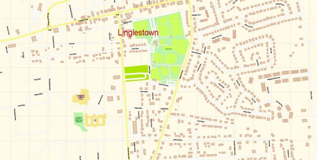 Harrisburg Metro Area Map Vector Exact City Plan Pennsylvania US ...