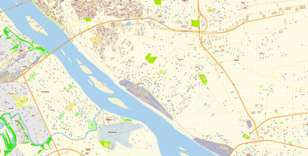 Harrisburg Metro Area Map Vector Exact City Plan Pennsylvania US ...