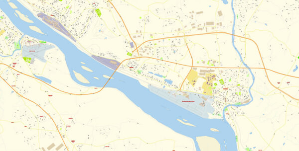 Harrisburg Metro Area Map Vector Exact City Plan Pennsylvania US ...