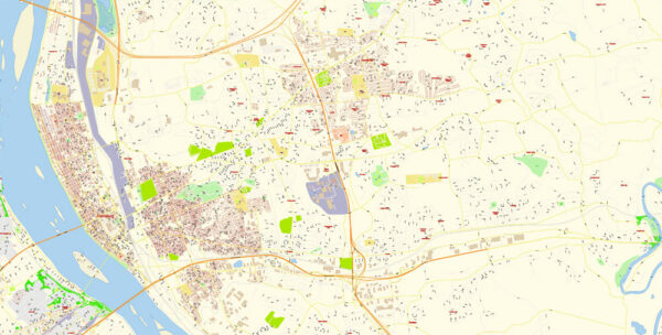 Harrisburg Metro Area Map Vector Exact City Plan Pennsylvania US ...
