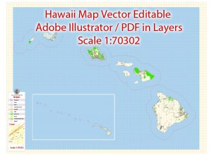 Free vector map State Hawaii US Adobe Illustrator and PDF download ...