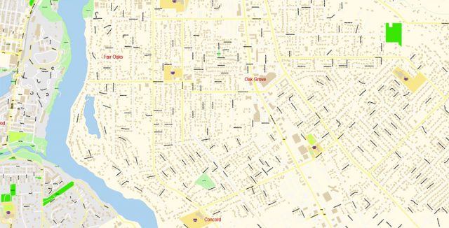 Hillsboro Large Area PDF Map Vector Exact City Plan Oregon detailed ...