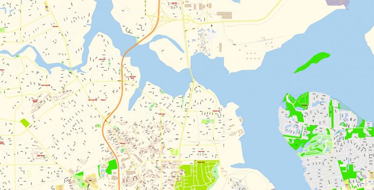 Jacksonville Map Vector Florida Exact City Plan detailed Street Map ...