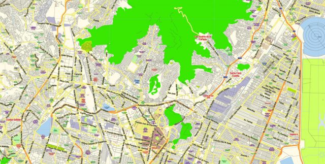 Mexico City Map Vector Exact City Plan 033 Low detailed Street Map ...
