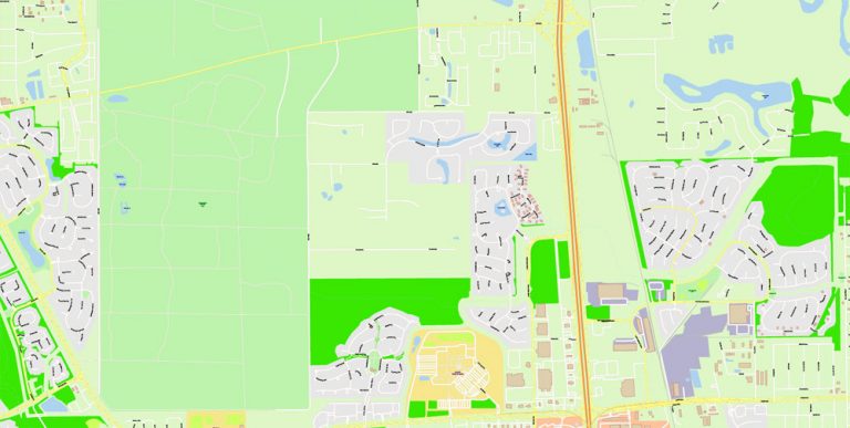 Montgomery County and nearest PDF Map Vector Texas US Exact City Plan ...