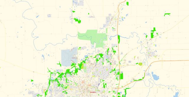 Springfield Illinois US Map Vector Exact City Plan detailed Street Map ...