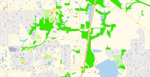 Springfield Illinois US Map Vector Exact City Plan detailed Street Map ...