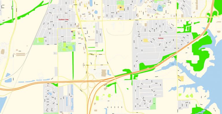 Springfield Illinois US Map Vector Exact City Plan detailed Street Map ...