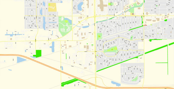 Springfield Illinois PDF Map Vector Exact City Plan detailed Street Map ...