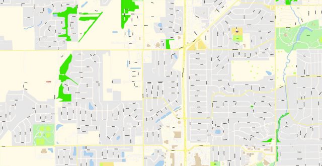 Springfield Illinois PDF Map Vector Exact City Plan detailed Street Map ...