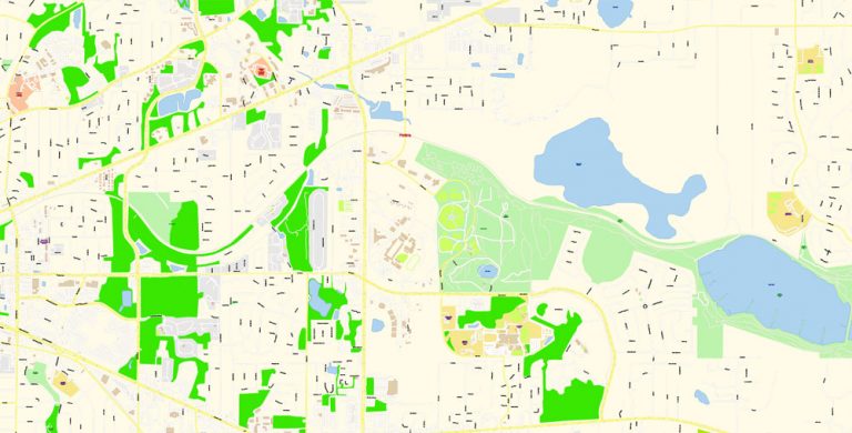 Tallahassee Map Vector Exact City Plan Florida US detailed Street Map ...