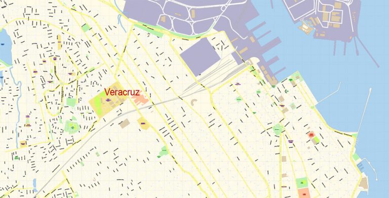 Veracruz PDF Map Vector Exact City Plan Mexico detailed Street Map ...